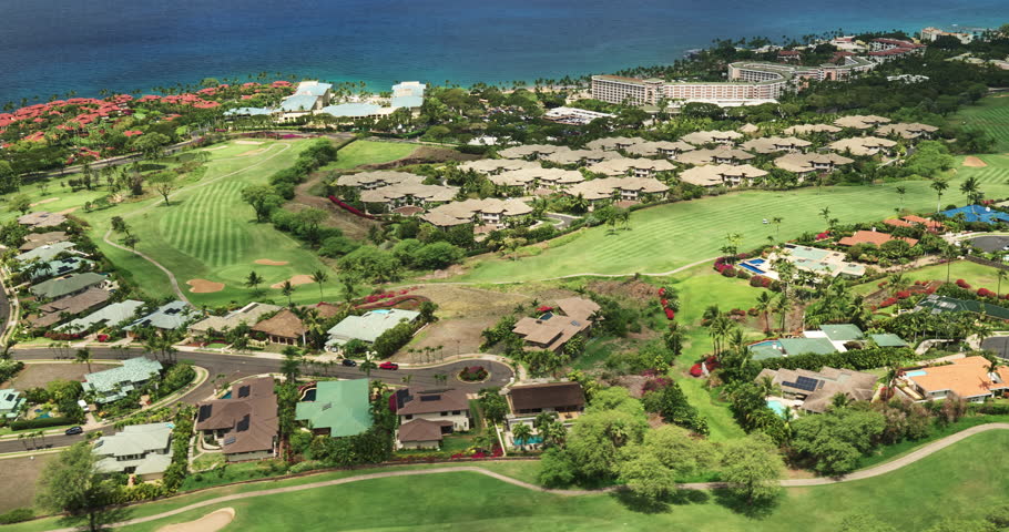 Aerial View Over Resort Development Stock Footage Video (100% Royalty ...