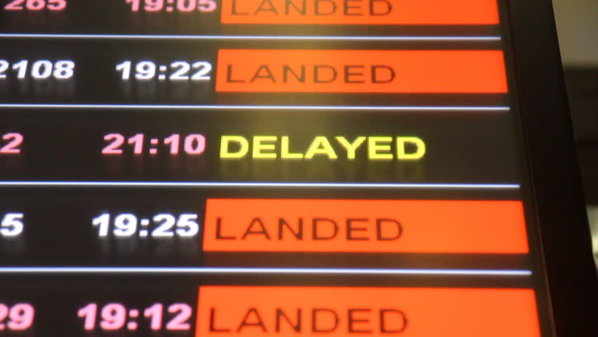 Flight Delayed On Information Board Stock Footage Video (100% Royalty ...