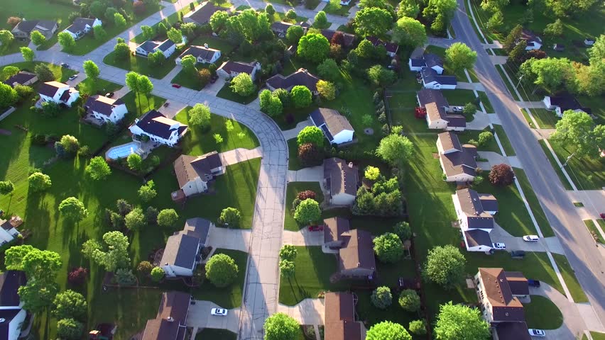 Beautiful, Suburbs with Stunning Houses Stock Footage Video (100% ...