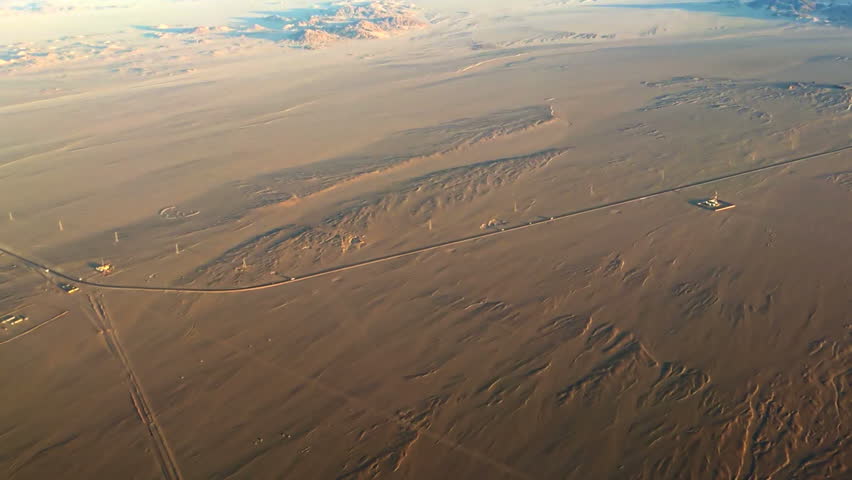 Flying Over Desert. Aerial Top Stock Footage Video (100% Royalty-free ...