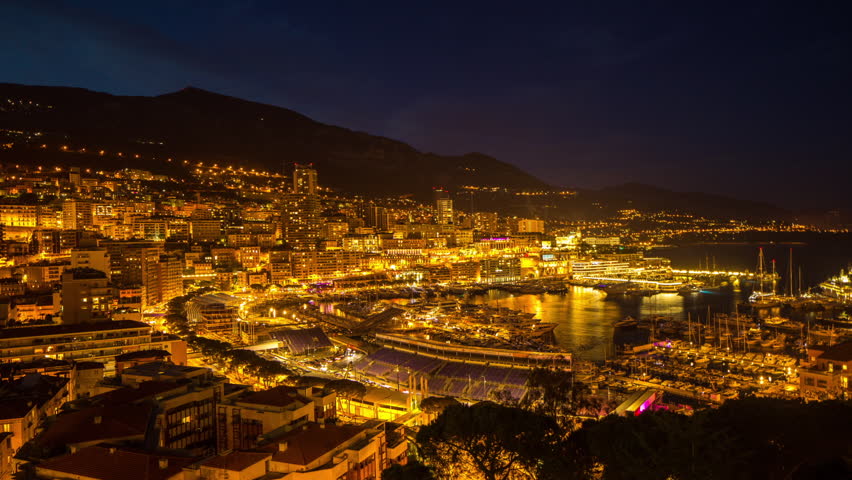 MONACO, MONTE-CARLO, 06.09.2015: Port Hercules On The Sunset, Port De ...