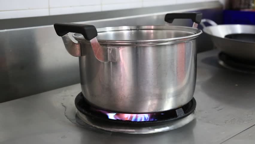 Boiling Water In A Kitchen Pot As A Symbol Of Cooking Or Food ...
