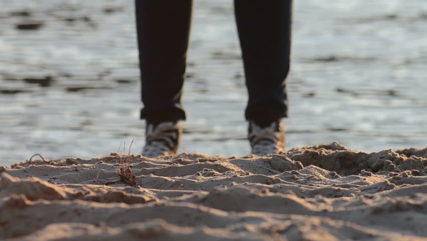 Walking On Sand, Footsteps In Sand Stock Footage Video 4377719 ...