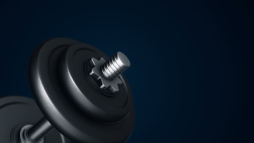Animation Of Slow Rotation Dumbbell For Athletics. View Of Close-up ...