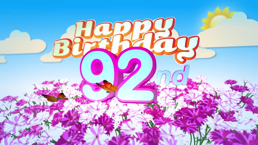 Happy 92nd Birthday Card with Stock Footage Video (100% Royalty-free ...