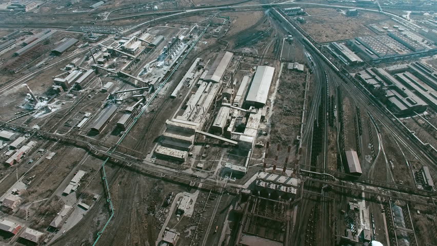 Top View Of Warehouse With Construction Materials Near Factory, Moving ...