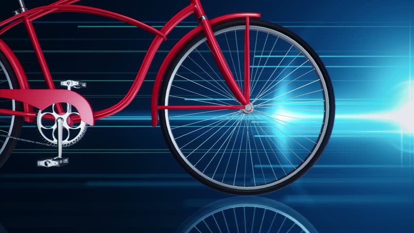 Animation Of Fast Ride On Urban Bicycle. Animation Of Seamless Loop ...