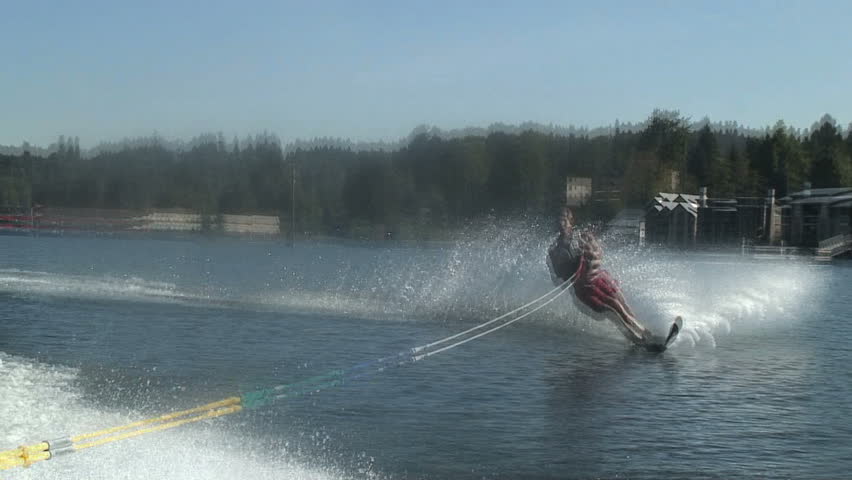 Slalom Water Skier Wipeout Stock Footage Video (100% Royalty-free ...