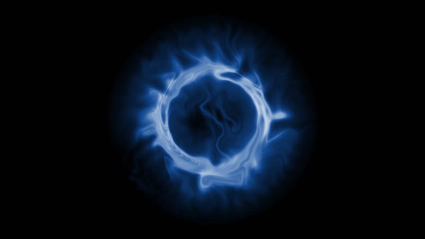 Blue Magic Energy Flows In Crystal Ball - Seamless Animation On Black ...