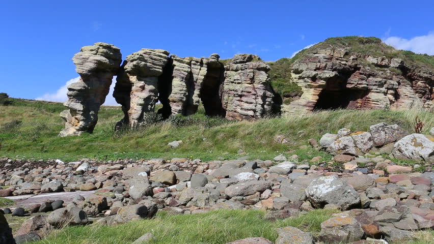 Caiplie Caves Fife Scotland Stock Footage Video (100% Royalty-free ...