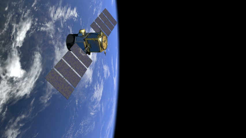 Broken Satellite Falling To Earth. 3D Animation. Stock Footage Video ...