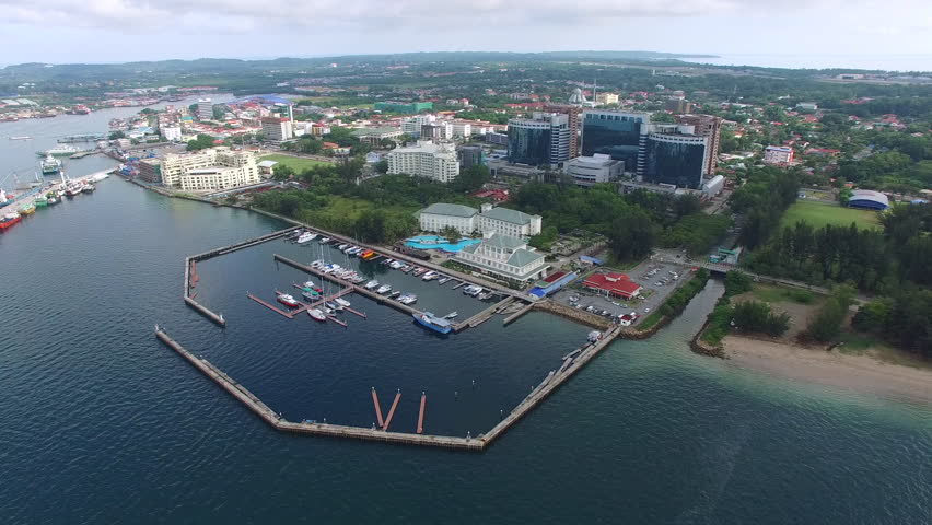 Labuan,malaysia-sep 7,2016:aerial View of the Stock Footage Video (100% ...