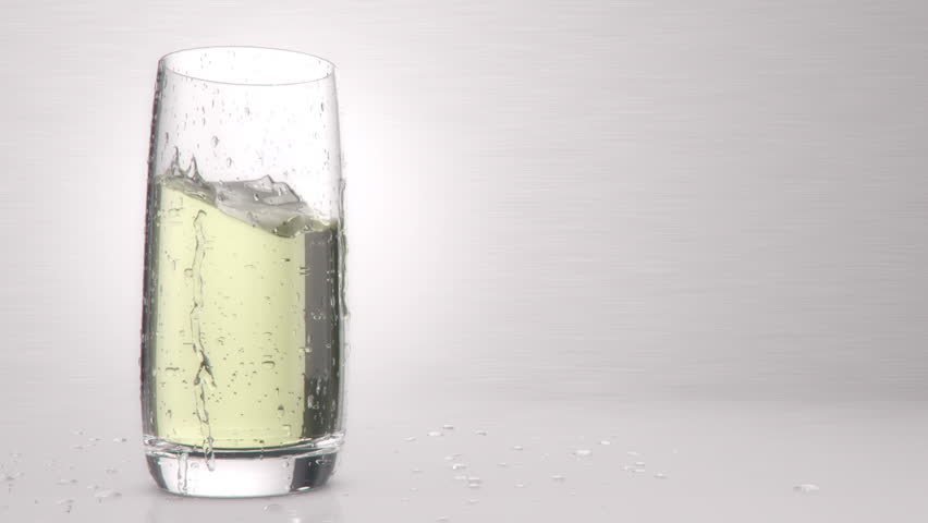 Water Pouring Into Invisible Glass Cup Then The Cup Starting To ...