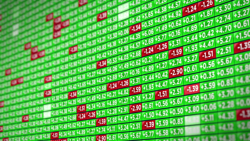 Positive Stock Market Ticker Board Stock Footage Video (100% Royalty ...