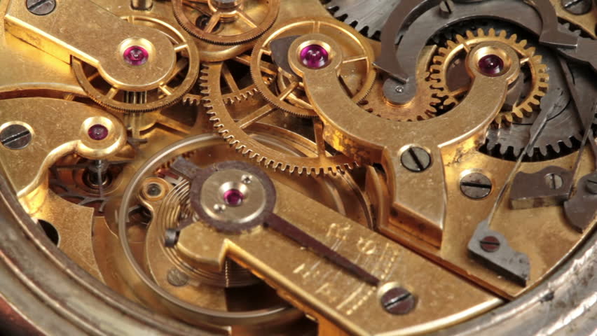 Moving Gear Inside Old Mechanic Pocket Watch Stock Footage Video ...