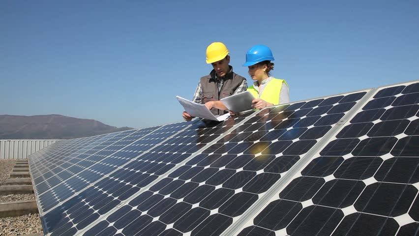 Engineers Working On Solar Panels Plant Stock Footage Video 2028895 ...