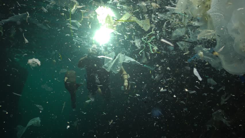 Stock video of plastic garbage and other debris floating | 20418301 ...