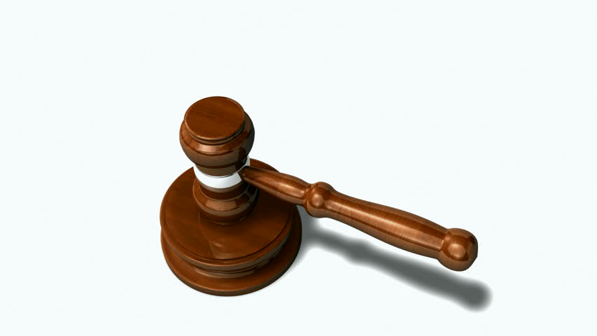 Gavel Hitting. 3d Animation. Seamless Stock Footage Video (100% Royalty ...