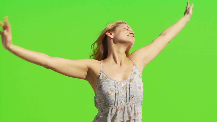 Female Stretching Arms Out And Looking Up To The Sky Stock Footage ...