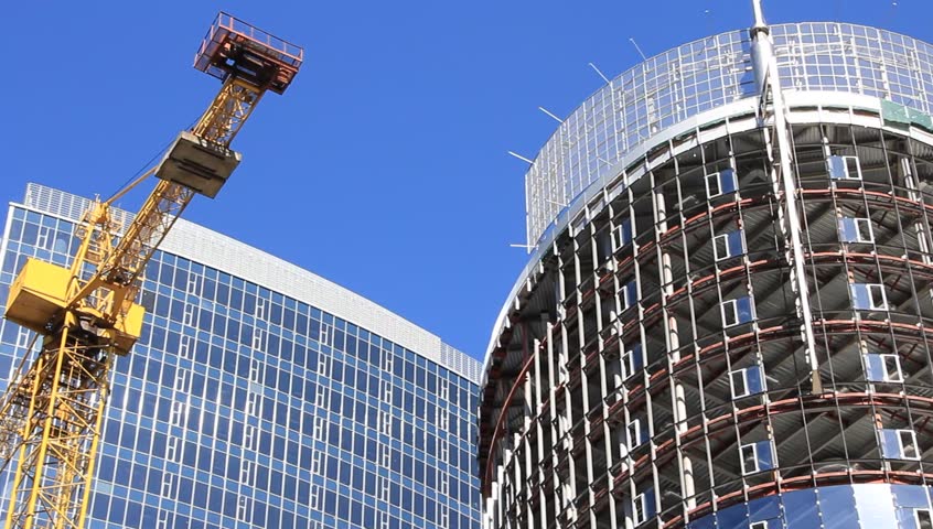 Construction of Office Building Stock Footage Video (100% Royalty-free ...