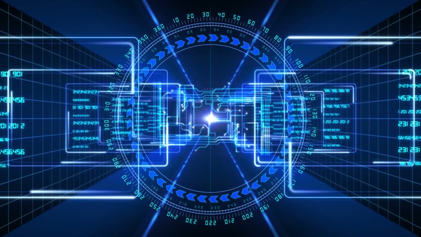 4K Futuristic Technological Abstract Motion Background, Floating ...