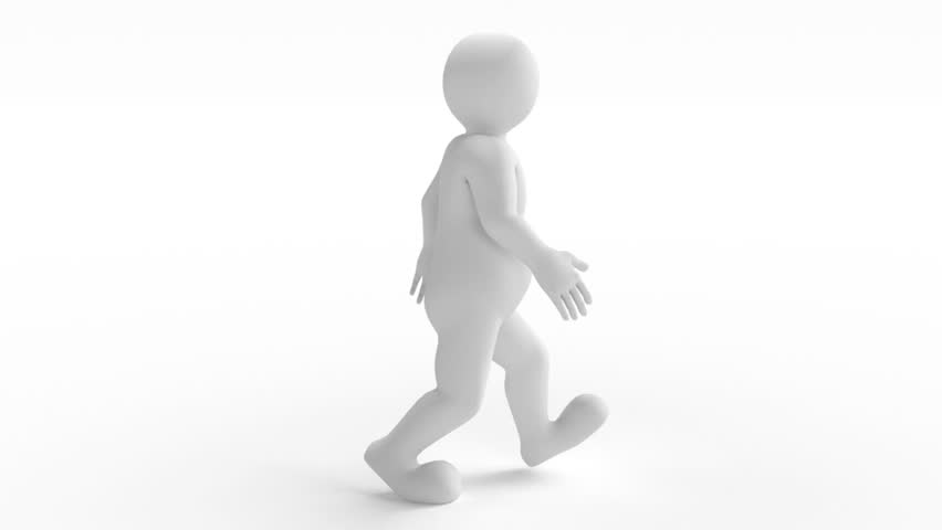 Stock video of walking white man on the white | 22999171 | Shutterstock