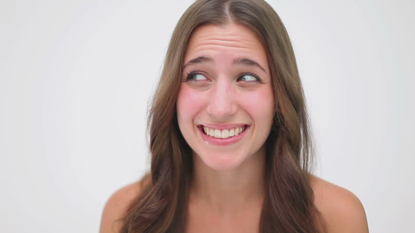 Smiling Woman Blinking Her Eyes Stock Footage Video (100% Royalty-free ...