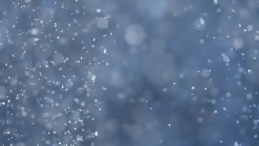 Slowly Falling Big Real Snowflakes Against White Sky. Blurred Abstract ...