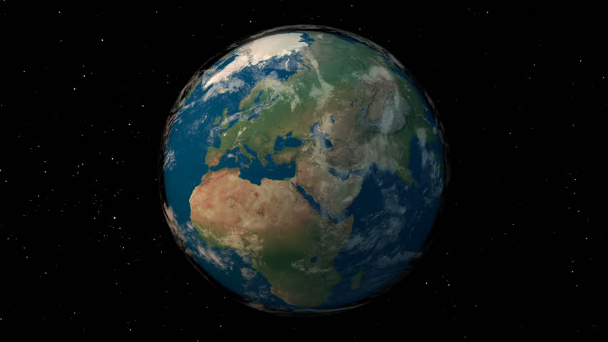 Beautiful Earth Animation. Blue Marble Spinning In Space (correct ...