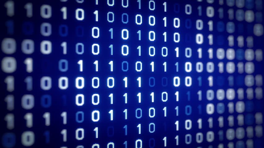 Computer Data On Screen. Computer Generated Seamless Loop Abstract ...