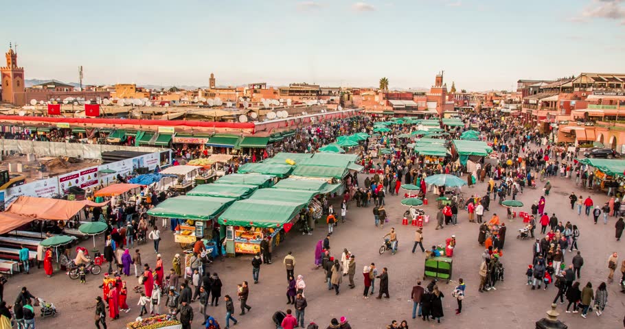 Marrakech, Morocco Timelapse People On Stock Footage Video (100% ...