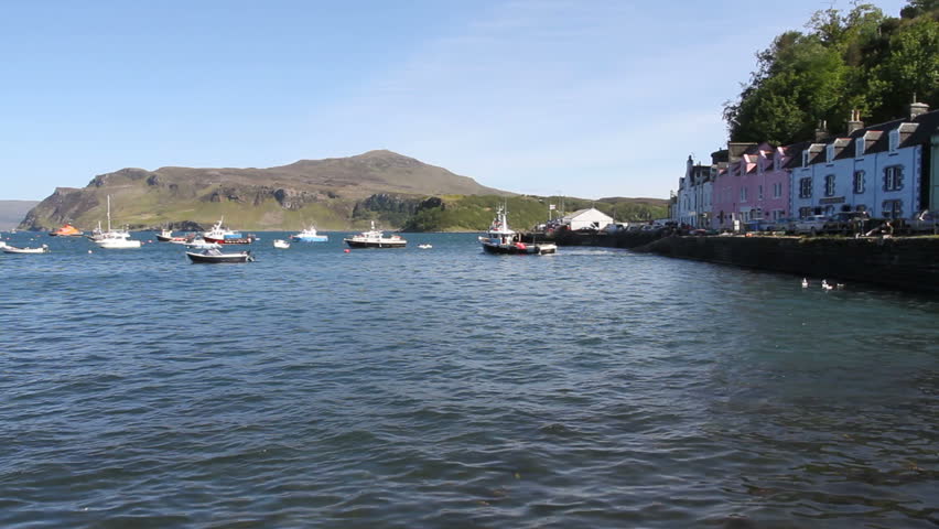 Stock video of portree waterfront isle of skye scotland | 2387141 ...
