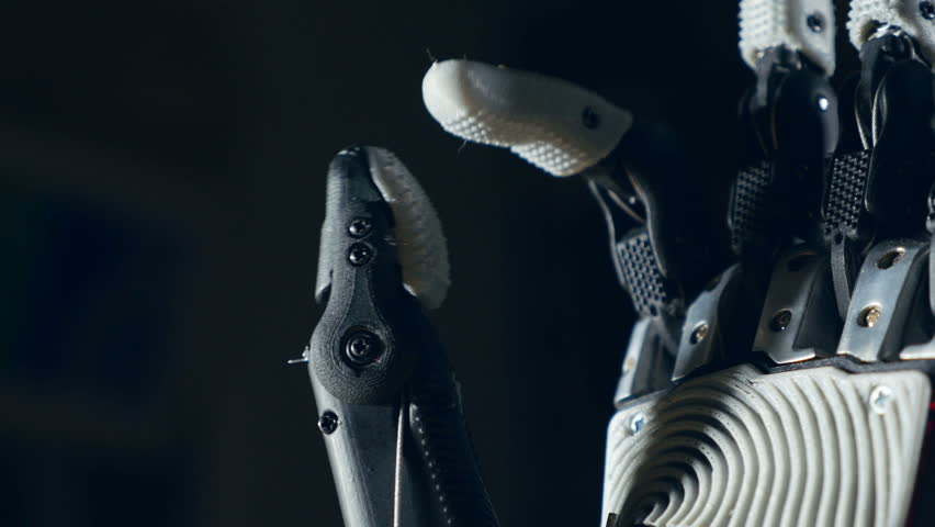 Robotic Arm. Futuristic Cyborg Arm Stock Footage Video (100% Royalty ...