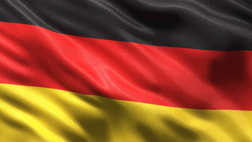 Realistic Ultra-HD Flag Of Germany Waving In The Wind. Seamless Loop ...