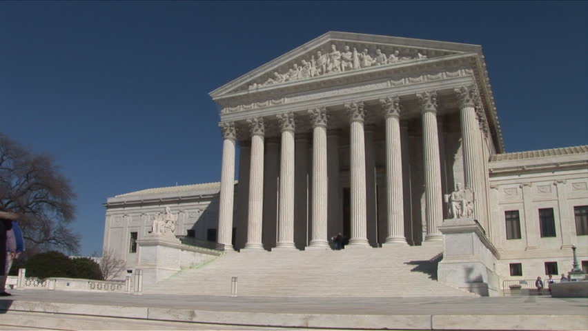 View Of The Columns And Steps At The Front Entrance To The U.S. Supreme ...
