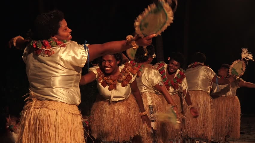 Indigenous Fijian Women Dancing The Traditional Meke Female Dance, The ...