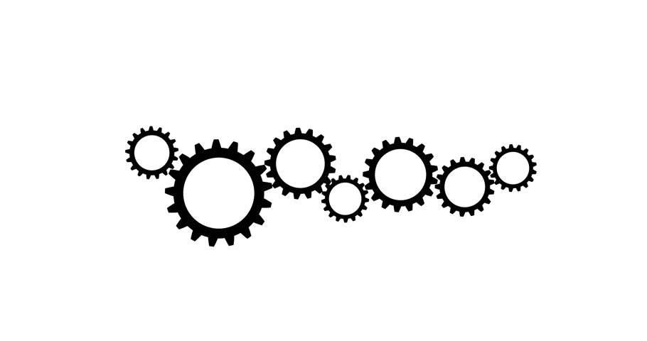 Turning Gears Motion Graphics Loop - Work In Progress Stock Footage ...