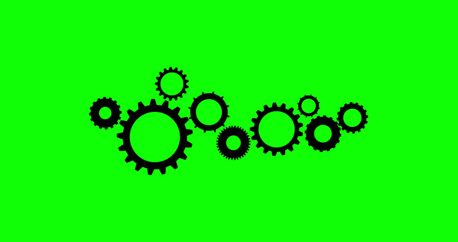 Cogs Gears Working On Green Screen Style Motion Background Seamless ...