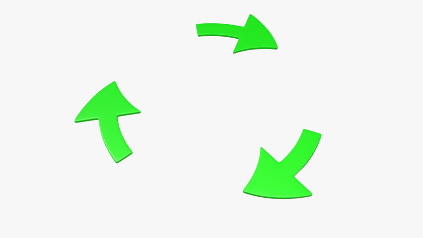 Three Rotating Green Arrows. (loop Stock Footage Video (100% Royalty ...