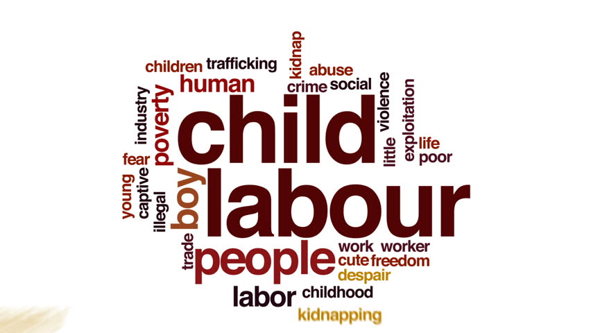 Stock video of child labour animated word cloud, text | 25390481 ...
