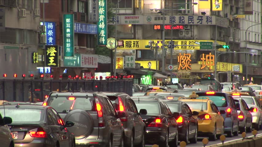 Taipei, Taiwan - CIRCA June, 2007: Traffic Waiting At A Red Light Not ...