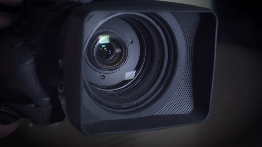 An Extreme Closeup Of A Zooming Camera Lens. Stock Footage Video ...