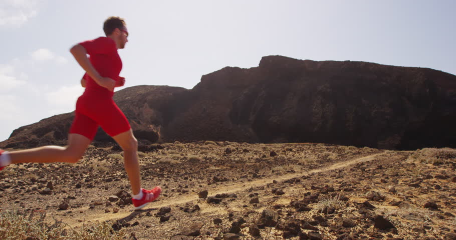 Stock video of running man. male runner on desert | 26144681 | Shutterstock