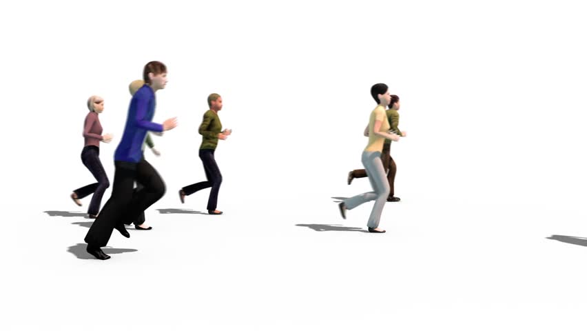 Crowd People Run Running Side Stock Footage Video (100% Royalty-free ...