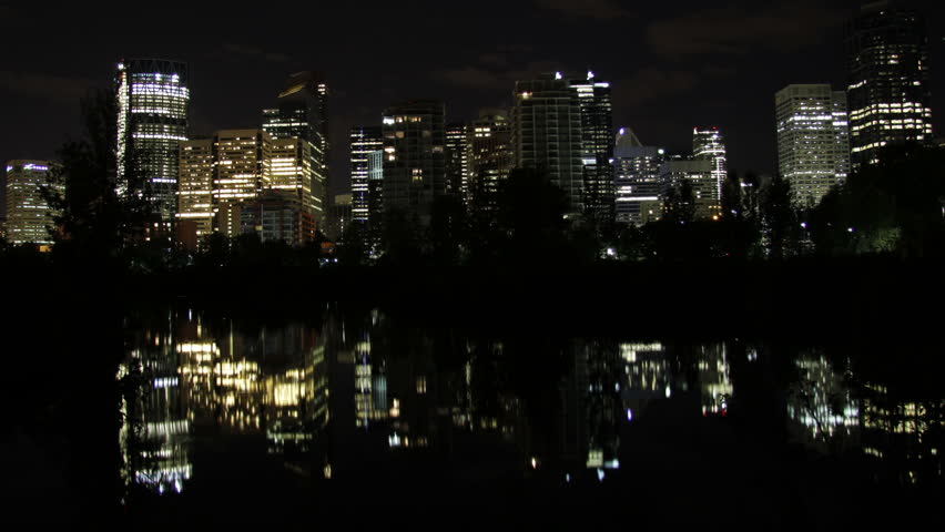 Stock video of the night skyline of calgary alberta | 2656571 ...