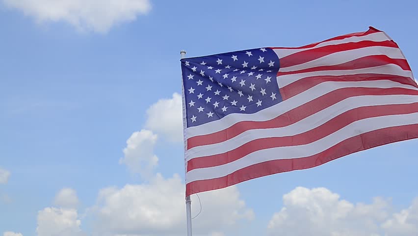 American Flag 3D Animation With Green Screen And Blue Background, Flag ...