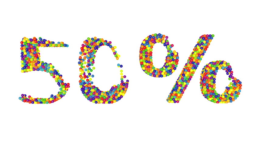 3d Render Animation With Colored Balls Creating The Percentage 60% On A ...