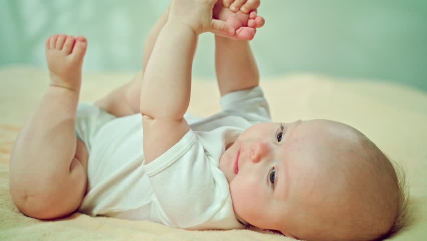 Newborn Baby Lying On His Back Stock Footage Video 2182903 | Shutterstock