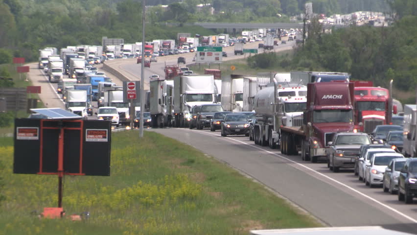Cambridge, Ontario, Canada June 2017: Epic Traffic Jam And Gridlock On ...