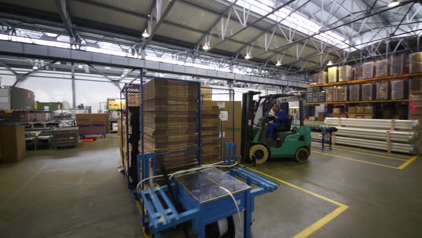 Loaders Transport Container With Paintwork On Warehouse Of Paint And ...